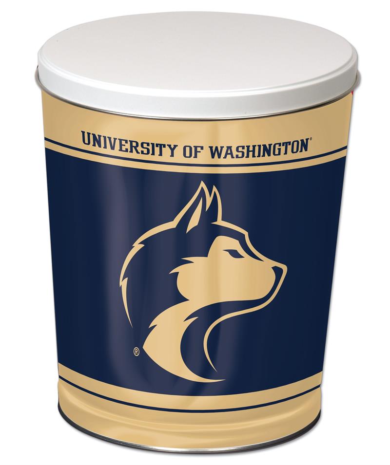 Washington Huskies 3-Gallon Popcorn Tin | Gourmet Gift – Popcorn Fix